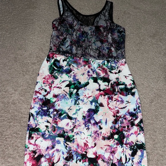 Metaphor | Dresses | Metaphor Black Multicolored Floral Formal Bodycon ...
